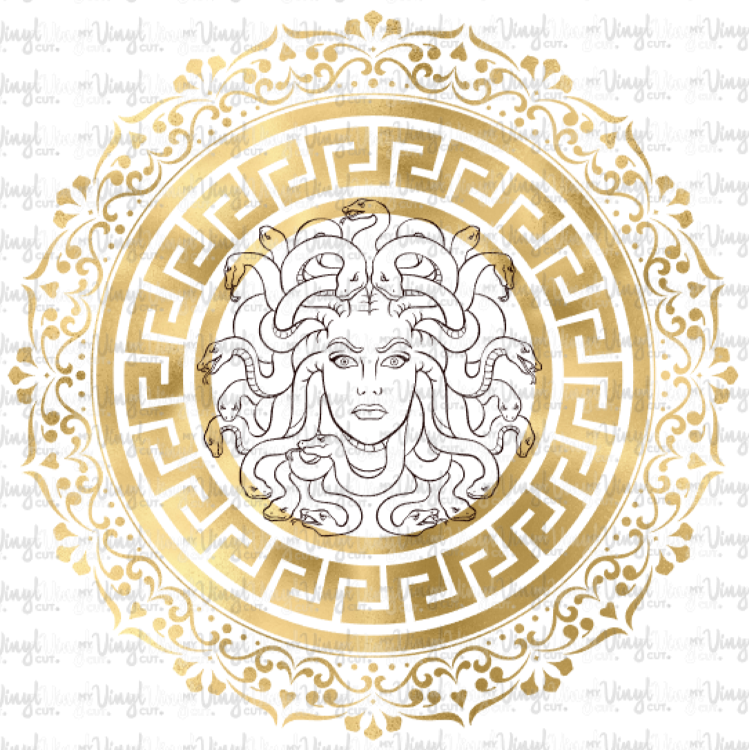Waterslide Decal Medusa Gold Greek Key Circle Frame – MY VINYL CUT